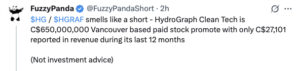Beware HydroGraph Clean Tech ($HG.CN / $HGRAF) - Fuzzy Panda Research
